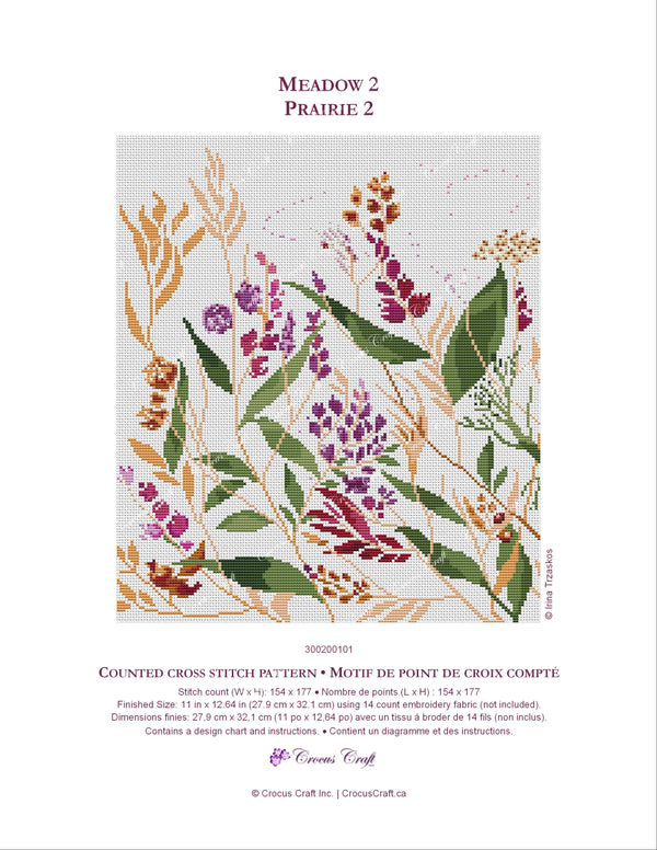 MEADOW 2 - Cross Stitch Pattern - CROCUS CRAFT INC.